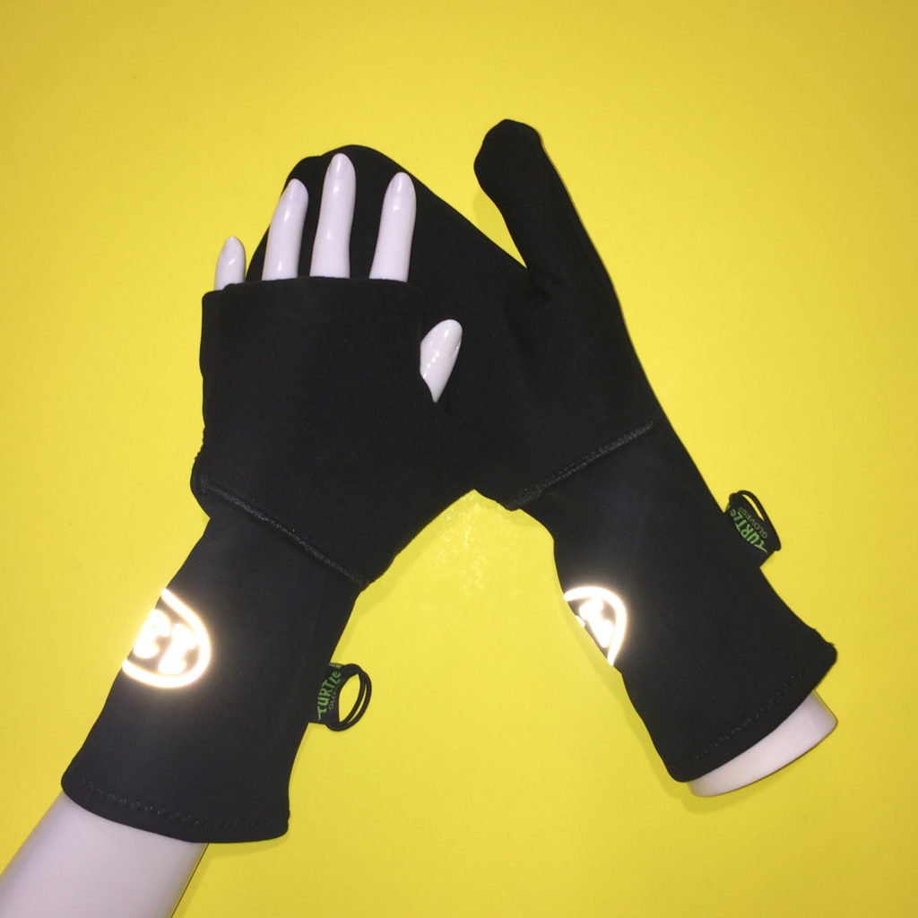 REFLECTIVE Running Gloves | Turtle Gloves Mittens | Midweight Winter